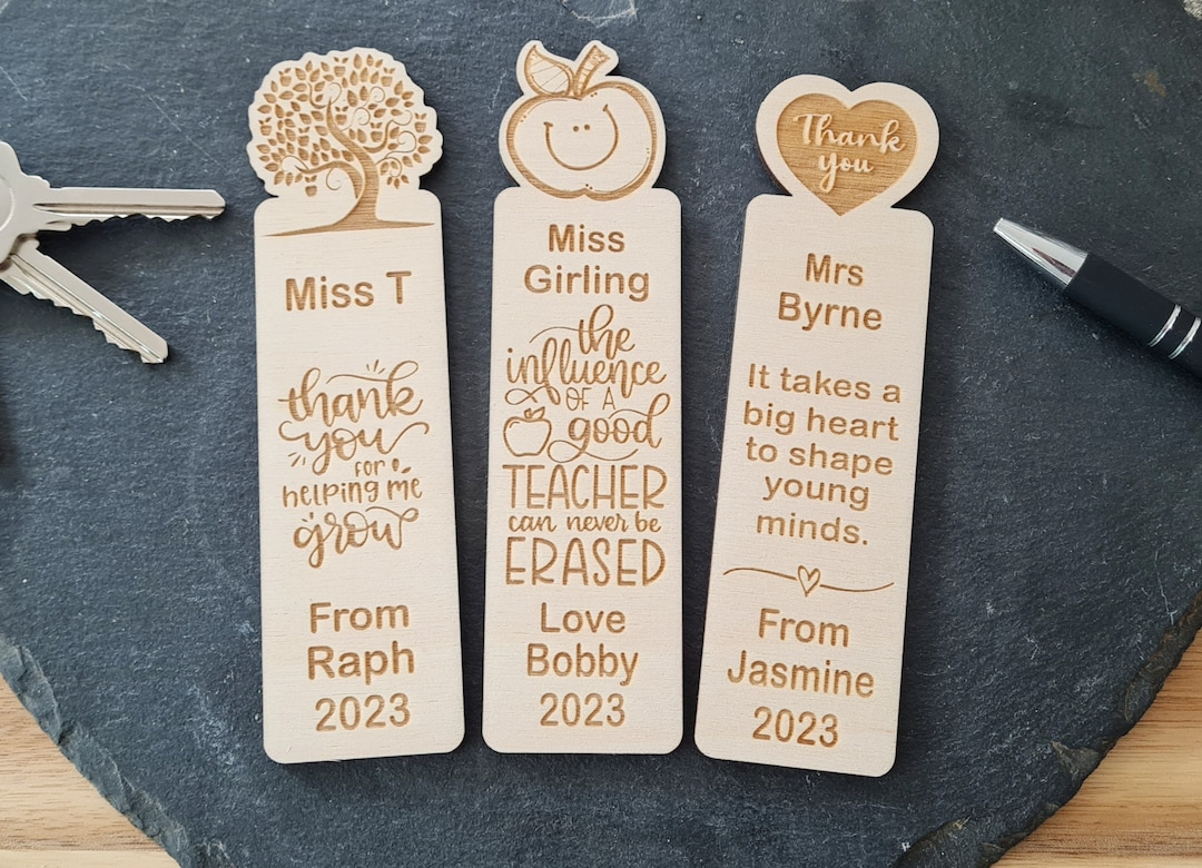 Personalised Wooden Teacher Bookmark Gifts Christmas Teacher - Etsy UK