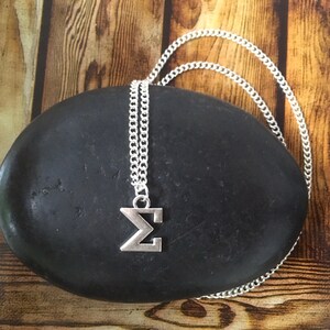 Sigma Symbol Pendant, Maths Jewellery, Sigma Necklace, Greek Alphabet ...