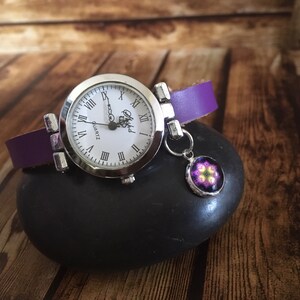 Purple Leather Watch Womens Watch Ladies Watch Minimalist - Etsy UK