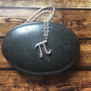 Silver Pi Necklace Pi symbol Math Jewellery Geek Jewellery | Etsy