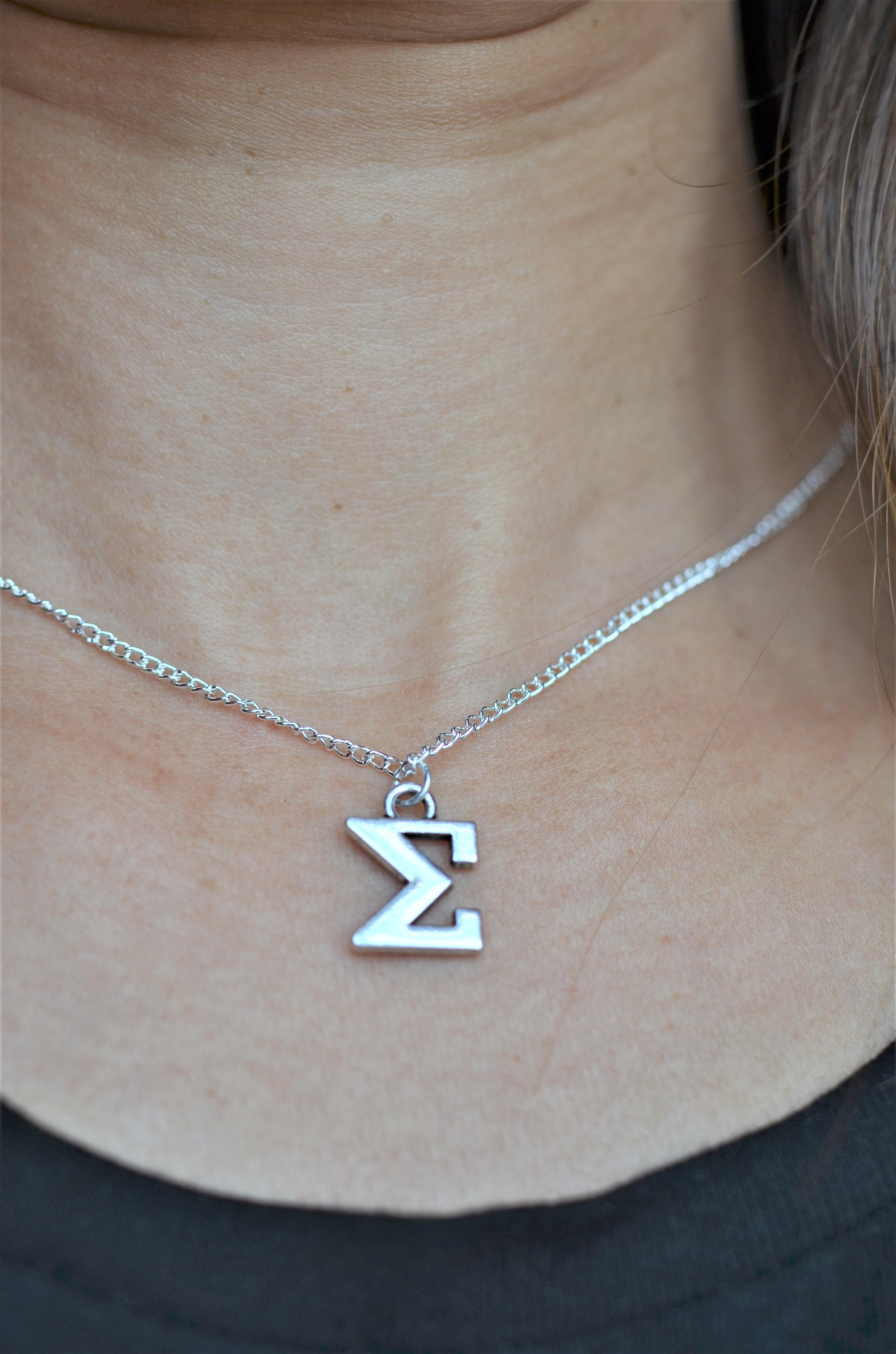 Sigma Symbol Pendant Maths Jewellery Sigma Necklace Greek | Etsy