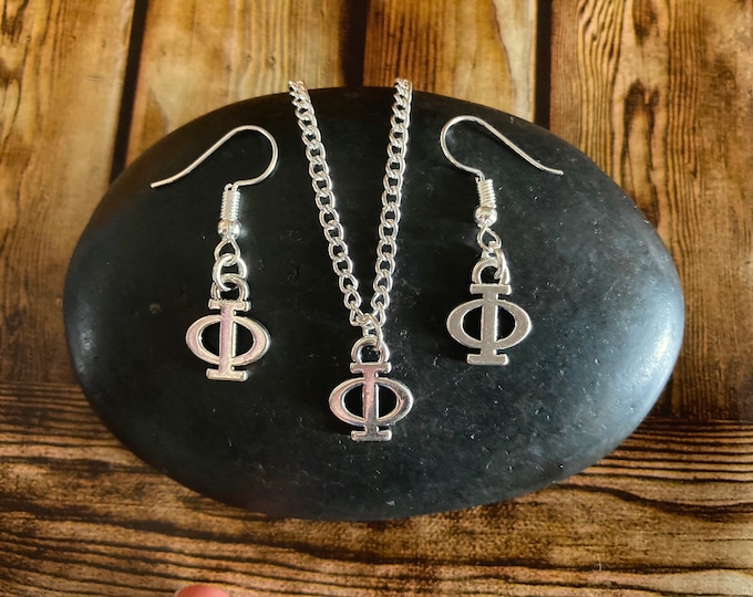 Omega Symbol Jewellery, Maths Symbol Necklace and Earring, Maths ...