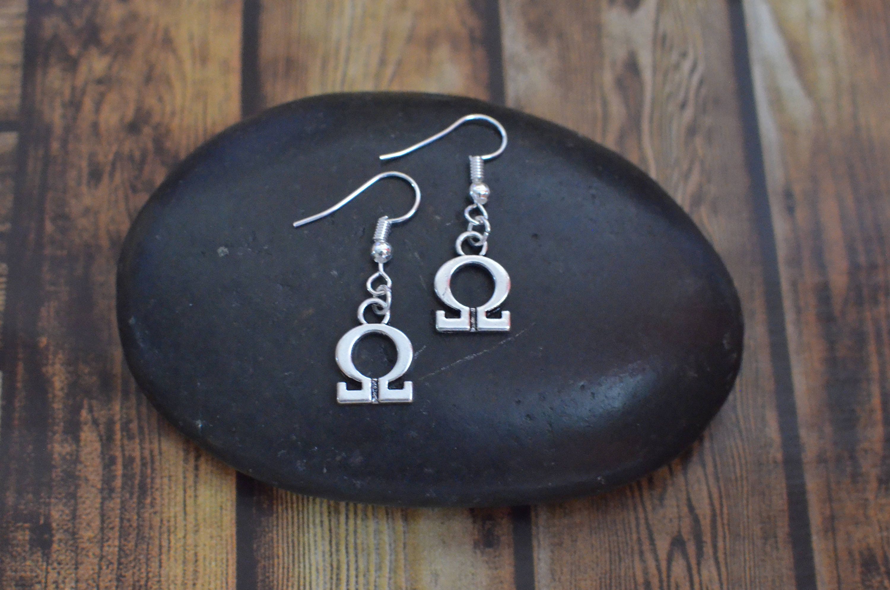 Omega Earrings Omega Symbol Greek Alphabet Minimalist | Etsy