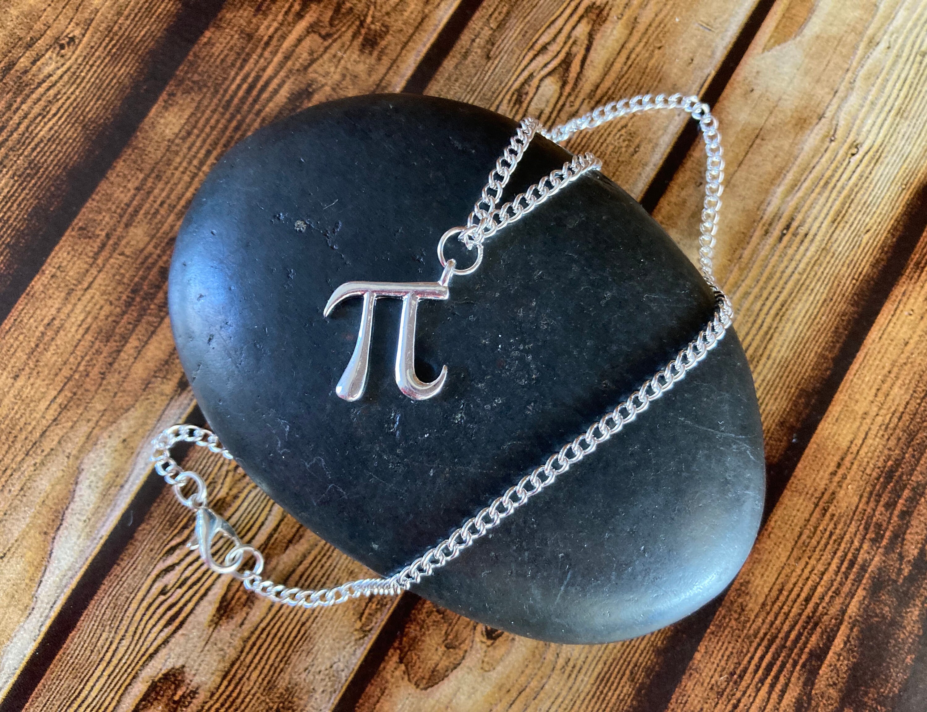 Silver Pi Necklace Pi Symbol Math Jewellery Geek Jewellery | Etsy UK