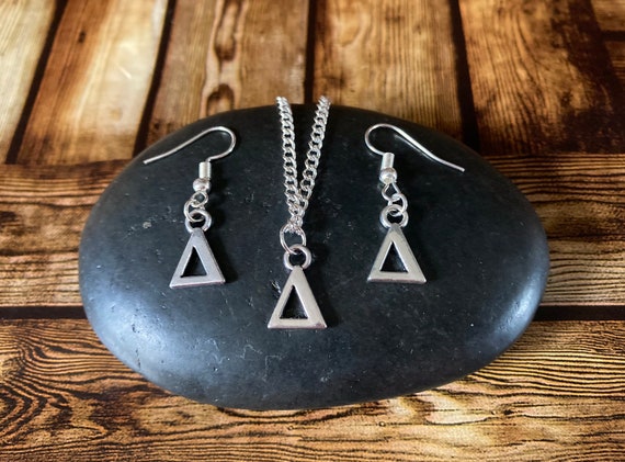 Delta Symbol Jewellery Maths Symbol Necklace and Earring | Etsy