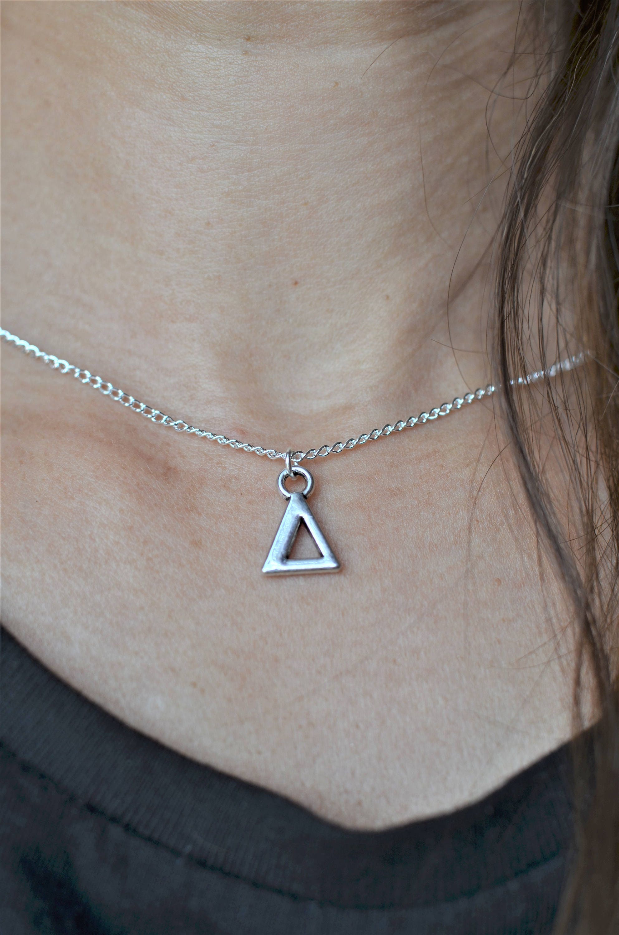 Delta Symbol Pendant Maths Jewellery Delta Necklace Greek | Etsy