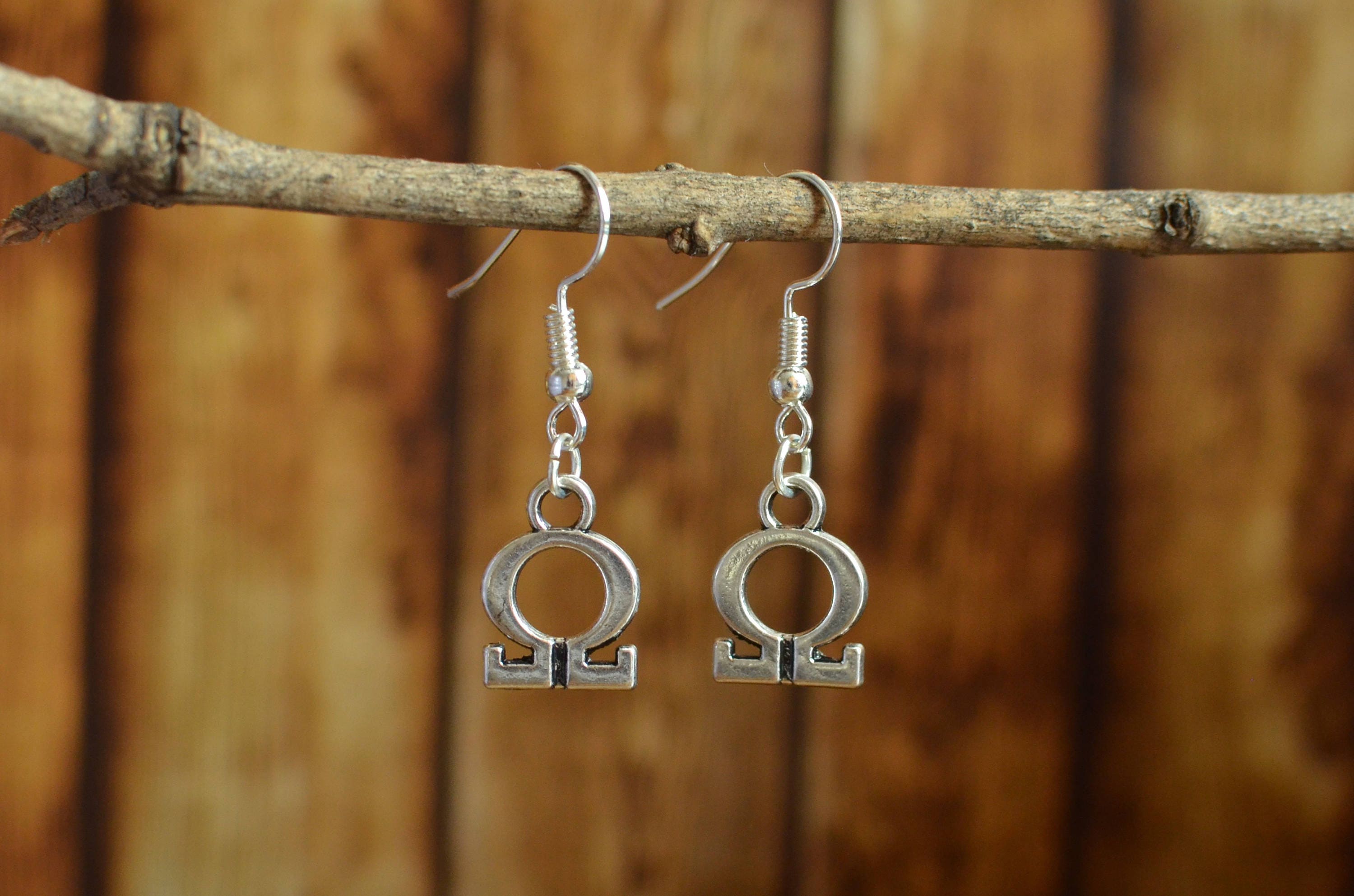 Omega Earrings Omega Symbol Greek Alphabet Minimalist | Etsy