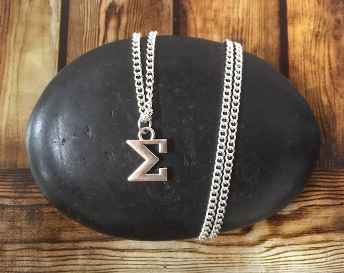 Sigma Symbol Pendant, Maths Jewellery, Sigma Necklace, Greek Alphabet ...