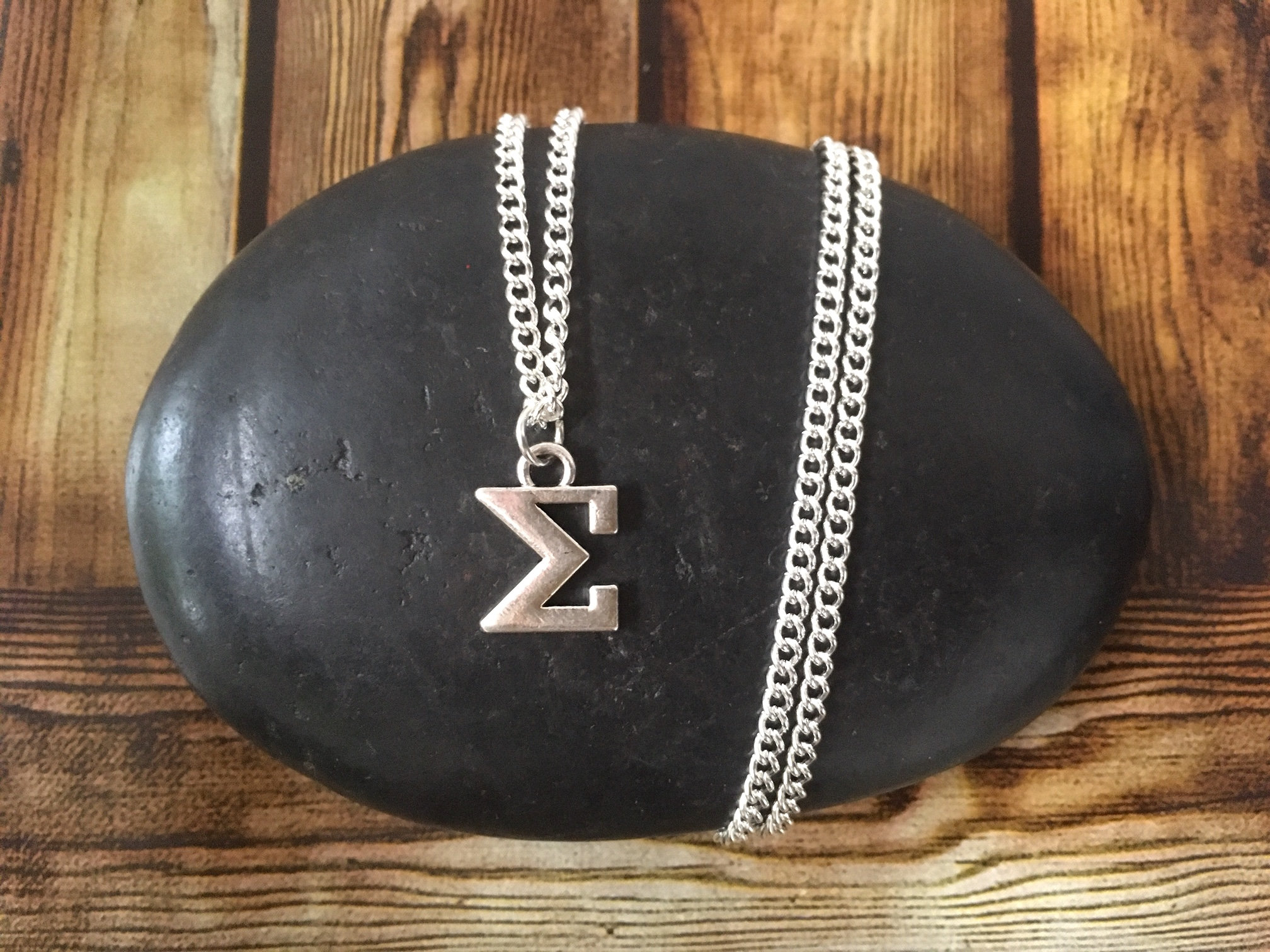Sigma Symbol Pendant, Maths Jewellery, Sigma Necklace, Greek Alphabet ...