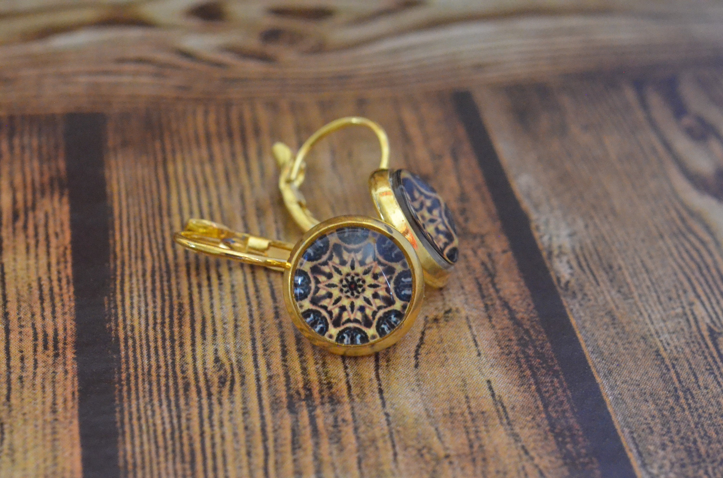 Yellow Mandala Earring Yoga Meditation Jewellery Lever Back | Etsy