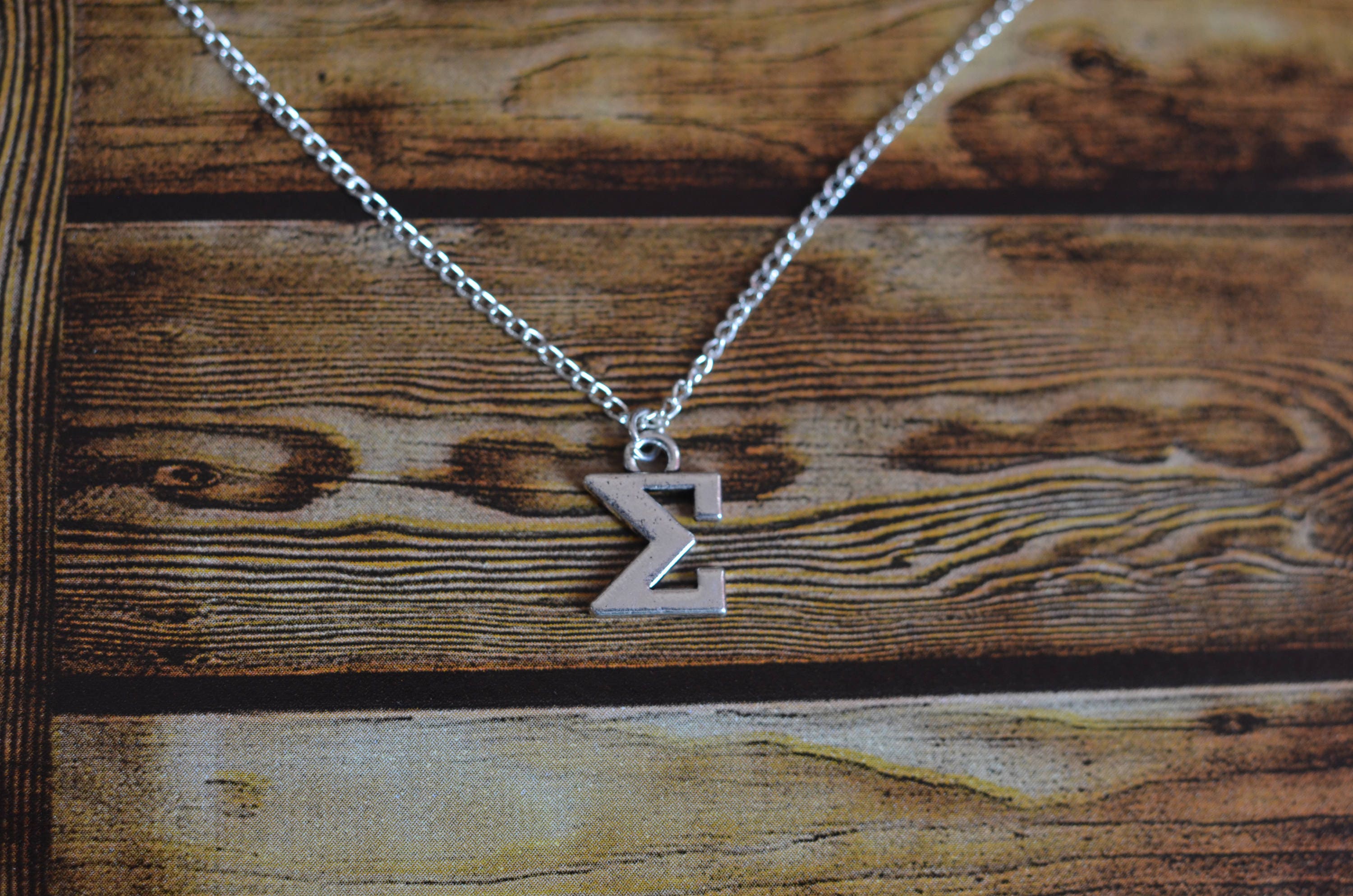 Sigma Symbol Pendant Maths Jewellery Sigma Necklace Greek | Etsy