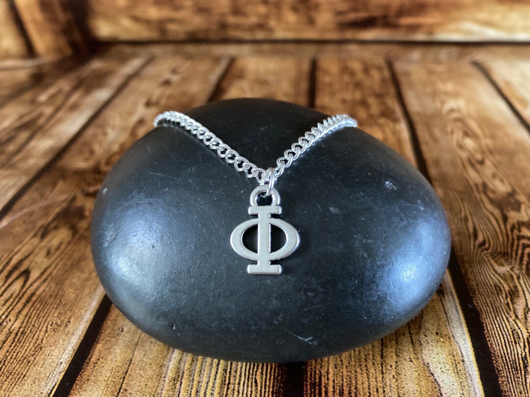 Silver Phi Symbol Necklace, Phi Pendant, Maths Jewellery, Phi Geek ...