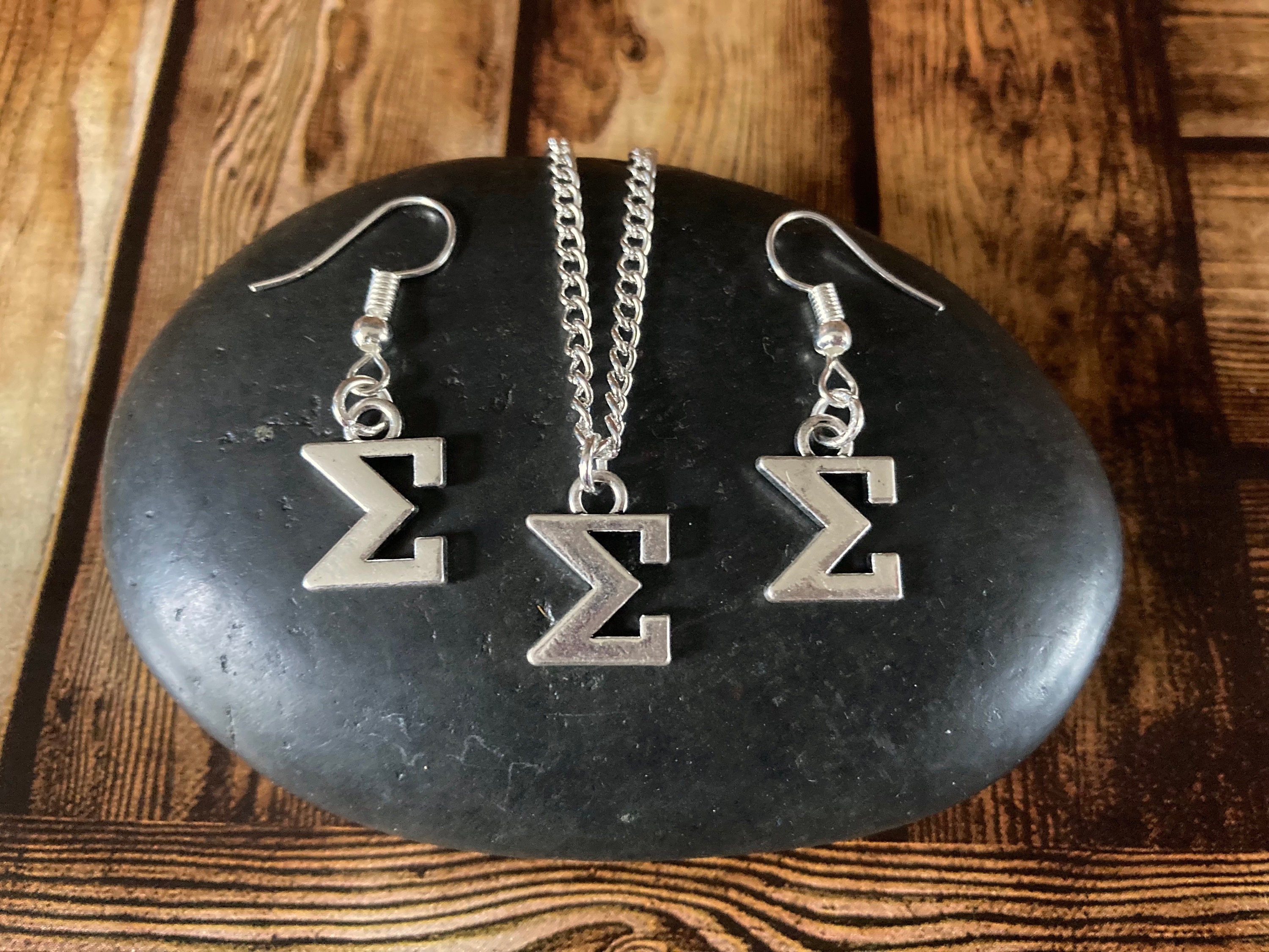 Sigma Symbol Jewellery Maths Symbol Necklace and Earring | Etsy