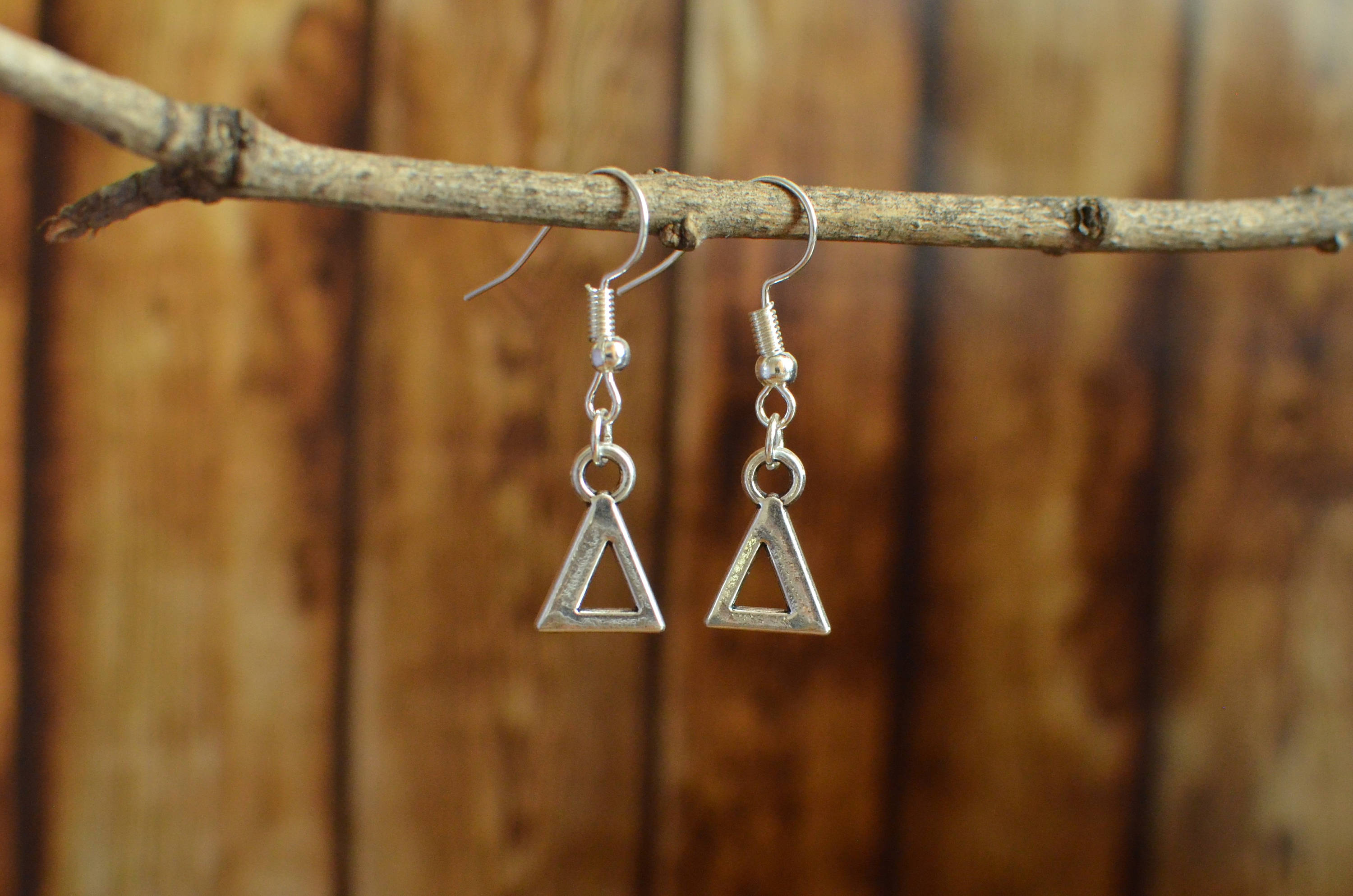Delta Symbol Earring Greek Delta Jewellery Dangle Drop - Etsy Ireland