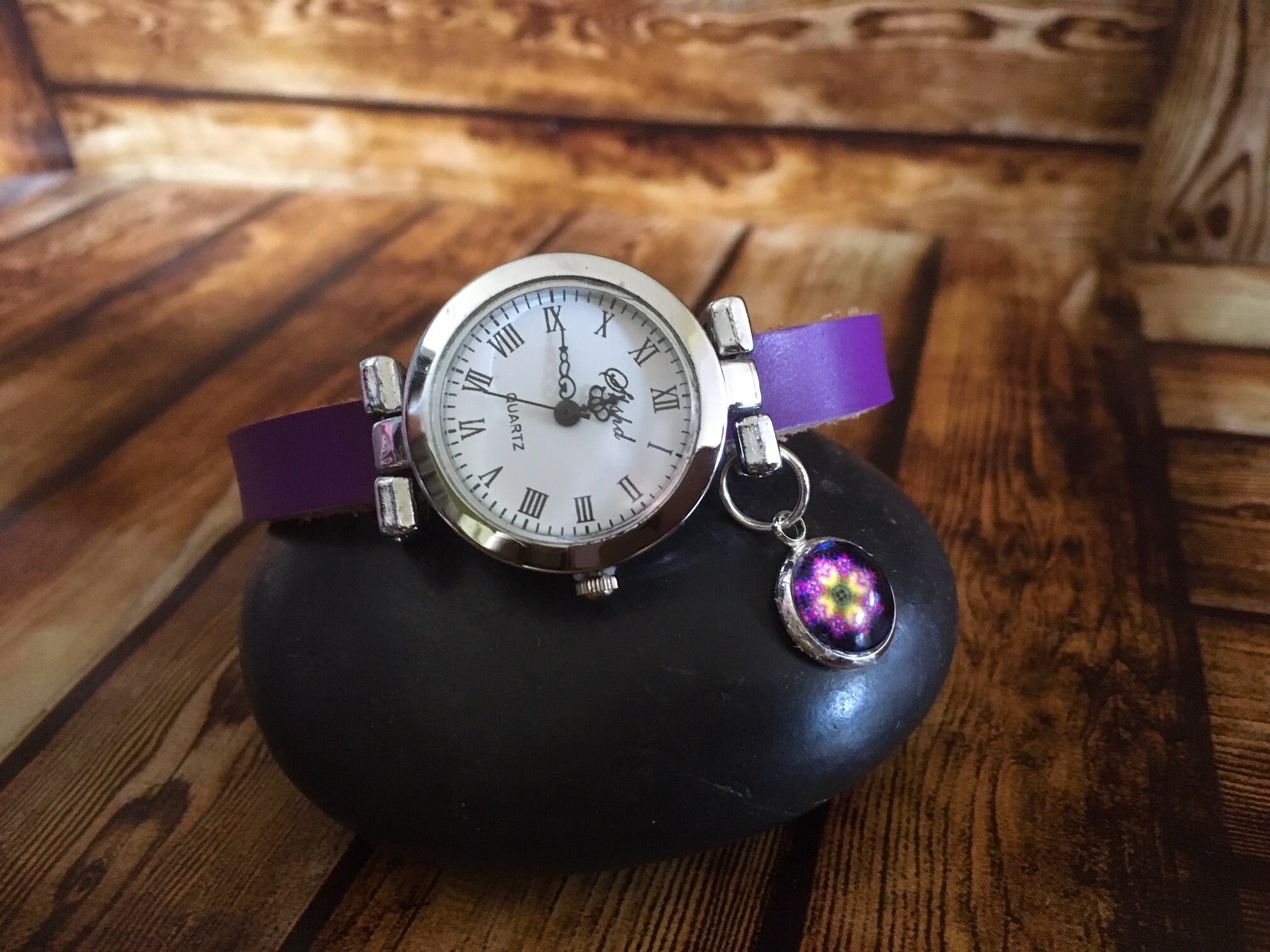 Purple Leather Watch Womens Watch Ladies Watch Minimalist - Etsy UK