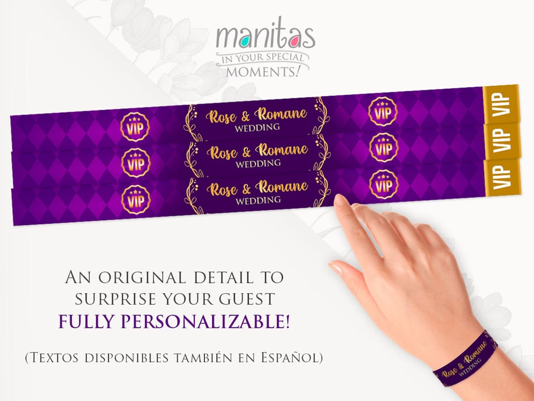 Personalized Wedding Wristbands Custom Guest Favors, Bridal Party ...