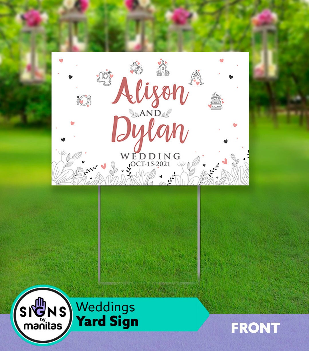 Wedding Sign With Stand, Wedding Signage , Wedding Decor, Wedding - Etsy