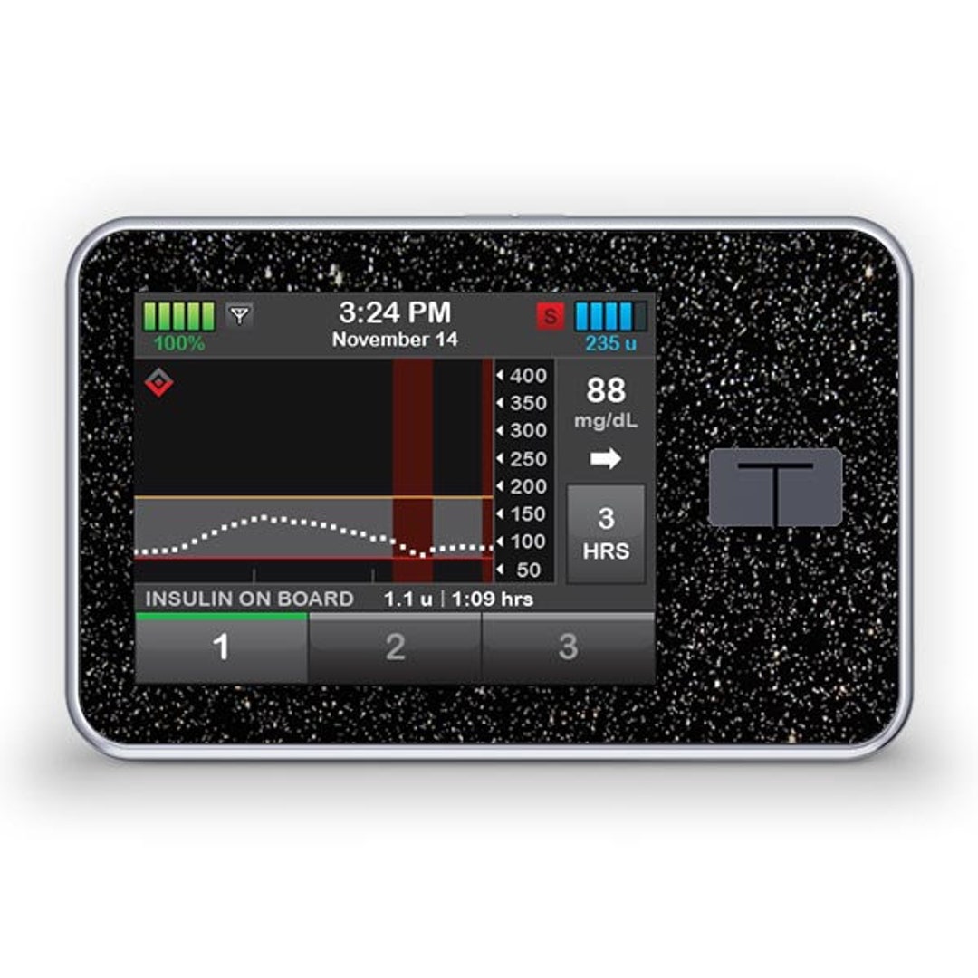 Tandem T:slim X2 Sticker Black Glitter - Etsy