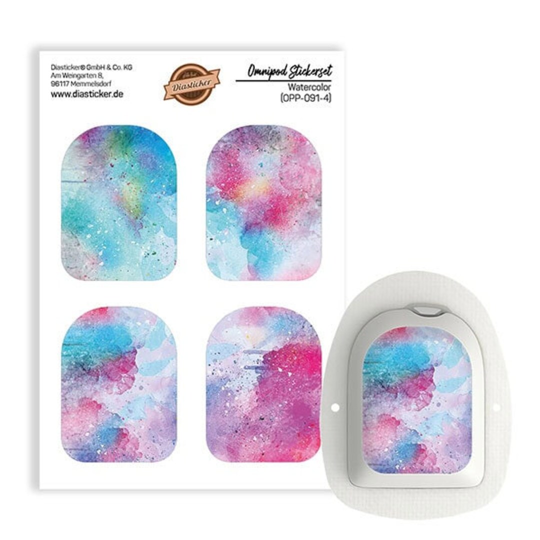 Omnipod Podsticker Watercolor set of 4 - Etsy