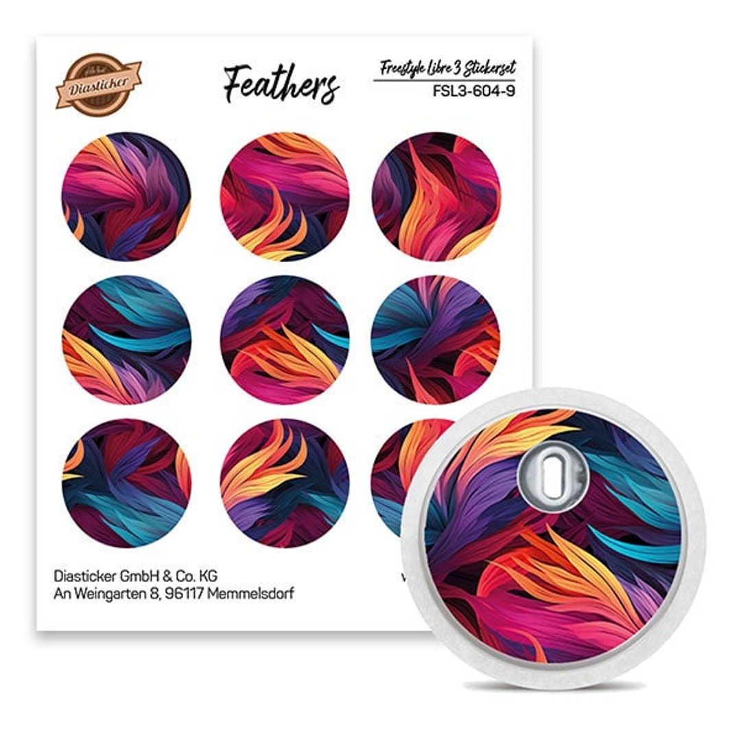 Freestyle Libre 3 Stickers Set of 9 feathers - Etsy