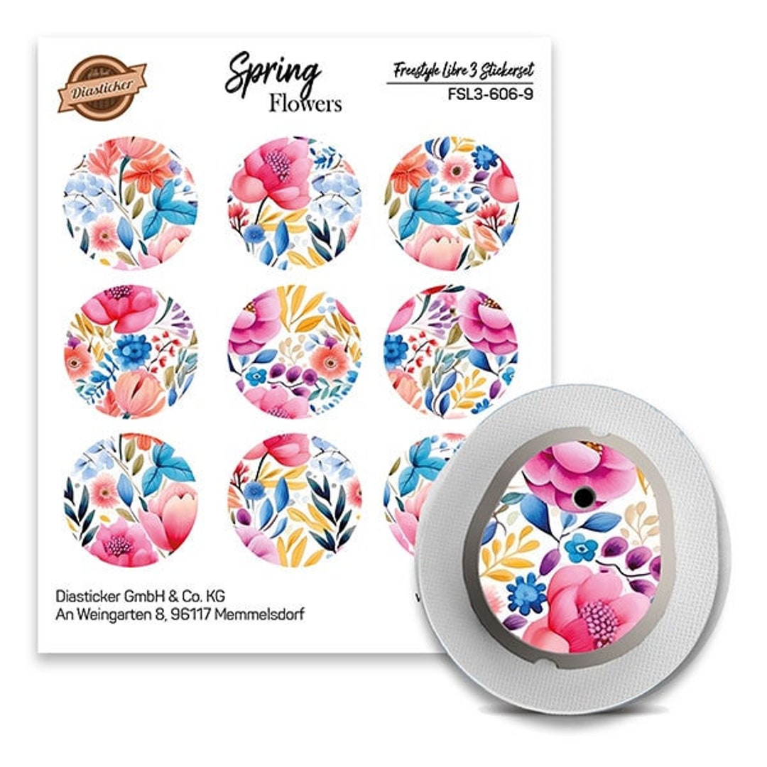 Dexcom G7 Stickers Set of 9 spring Flowers - Etsy