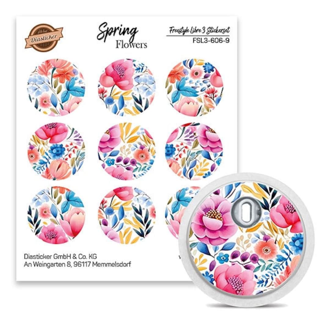 Freestyle Libre 3 Stickers Set of 9 spring Flowers - Etsy