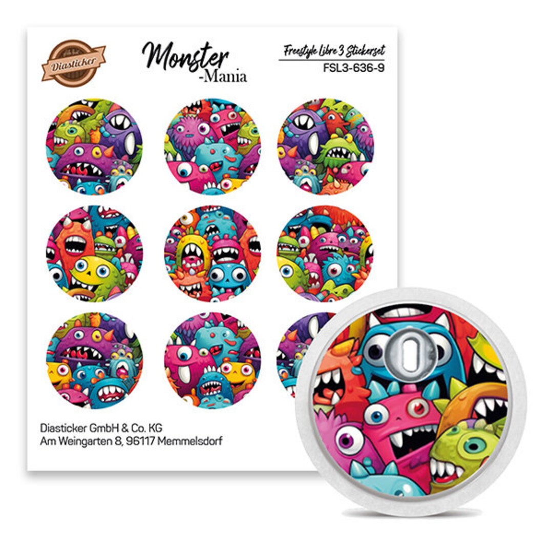 Freestyle Libre 3 Sticker Set of 9 monster-mania - Etsy