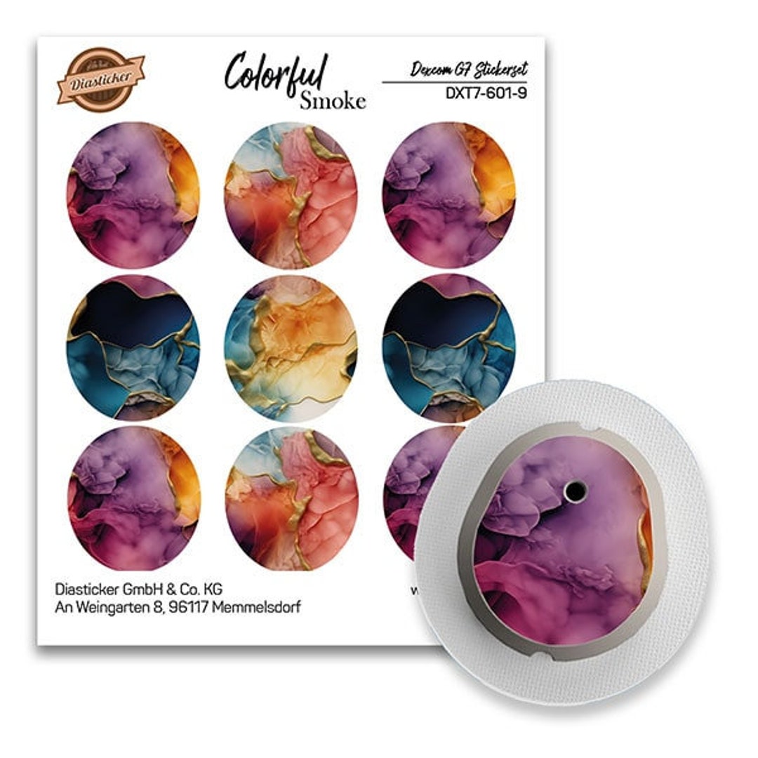 Dexcom G7 Stickers Set of 9 colorful Smoke tapeyourstyle Edition - Etsy