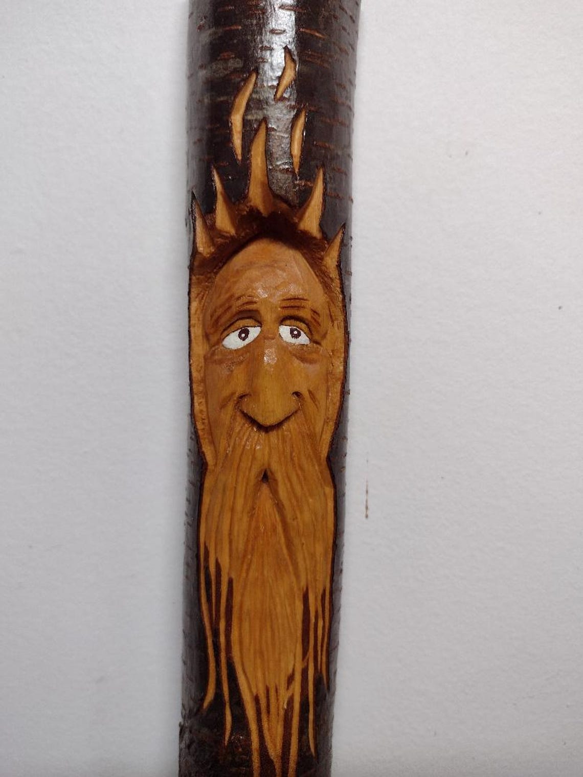 Carved Wood Spirit, Wizard, Cherry Wood, Wall Hanging, Décor, Wood ...