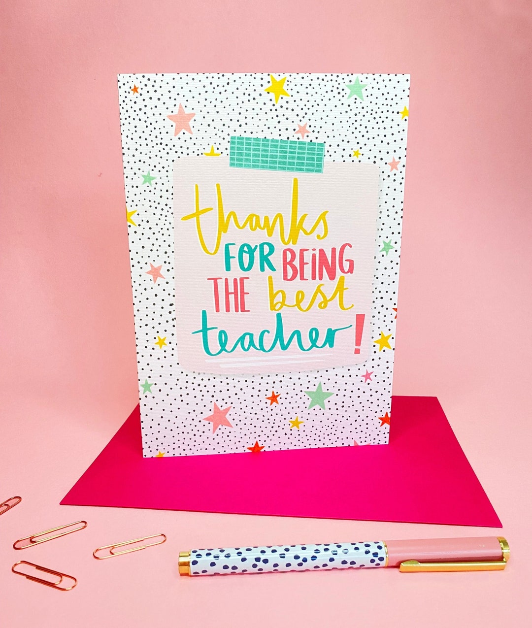 Thanks for Being the Best Teacher A5 Greeting Card, Teacher Gift, Best ...