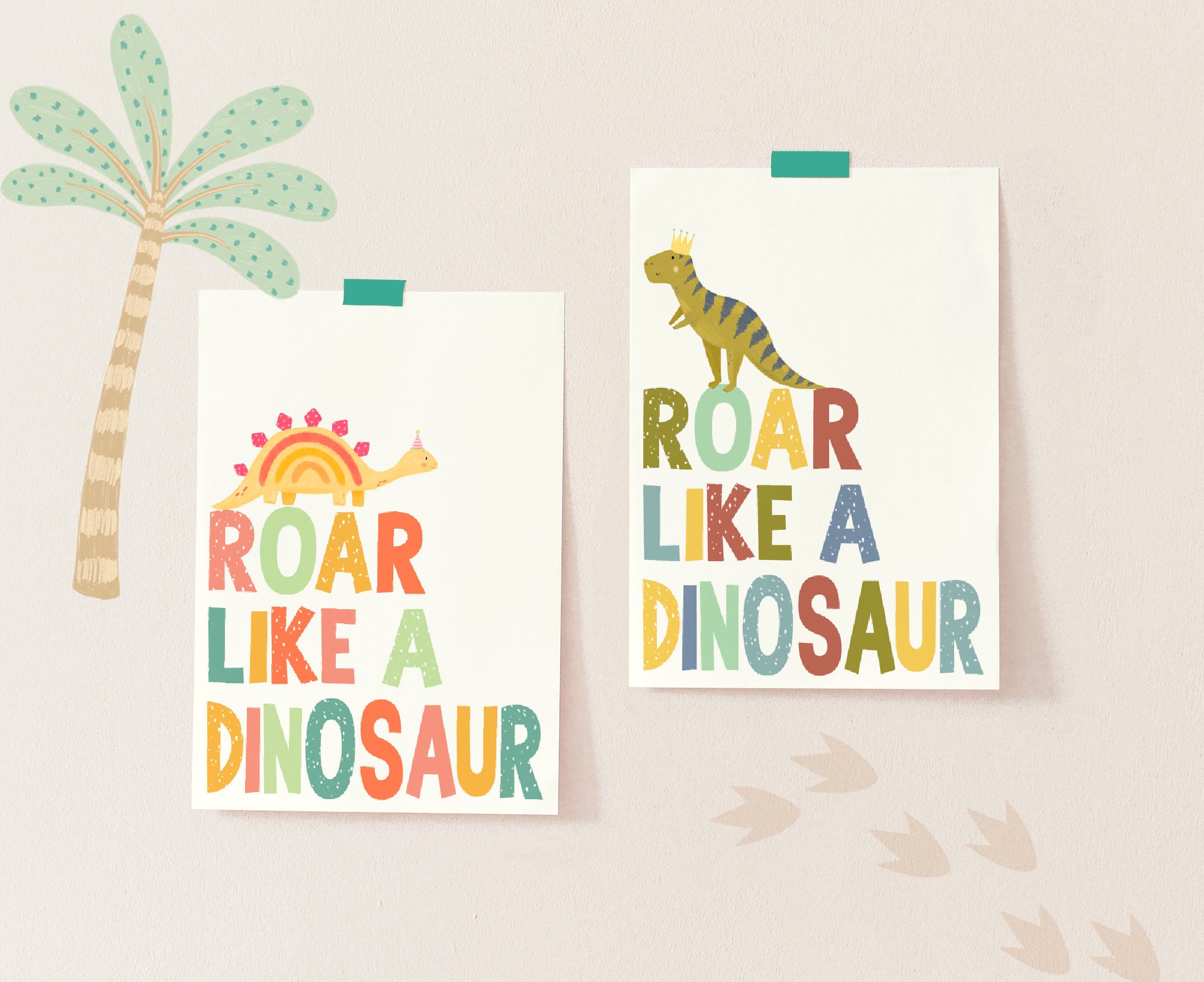 Roar Like A Dinosaur Quote Print / Nursery Kids Wall Art | Etsy