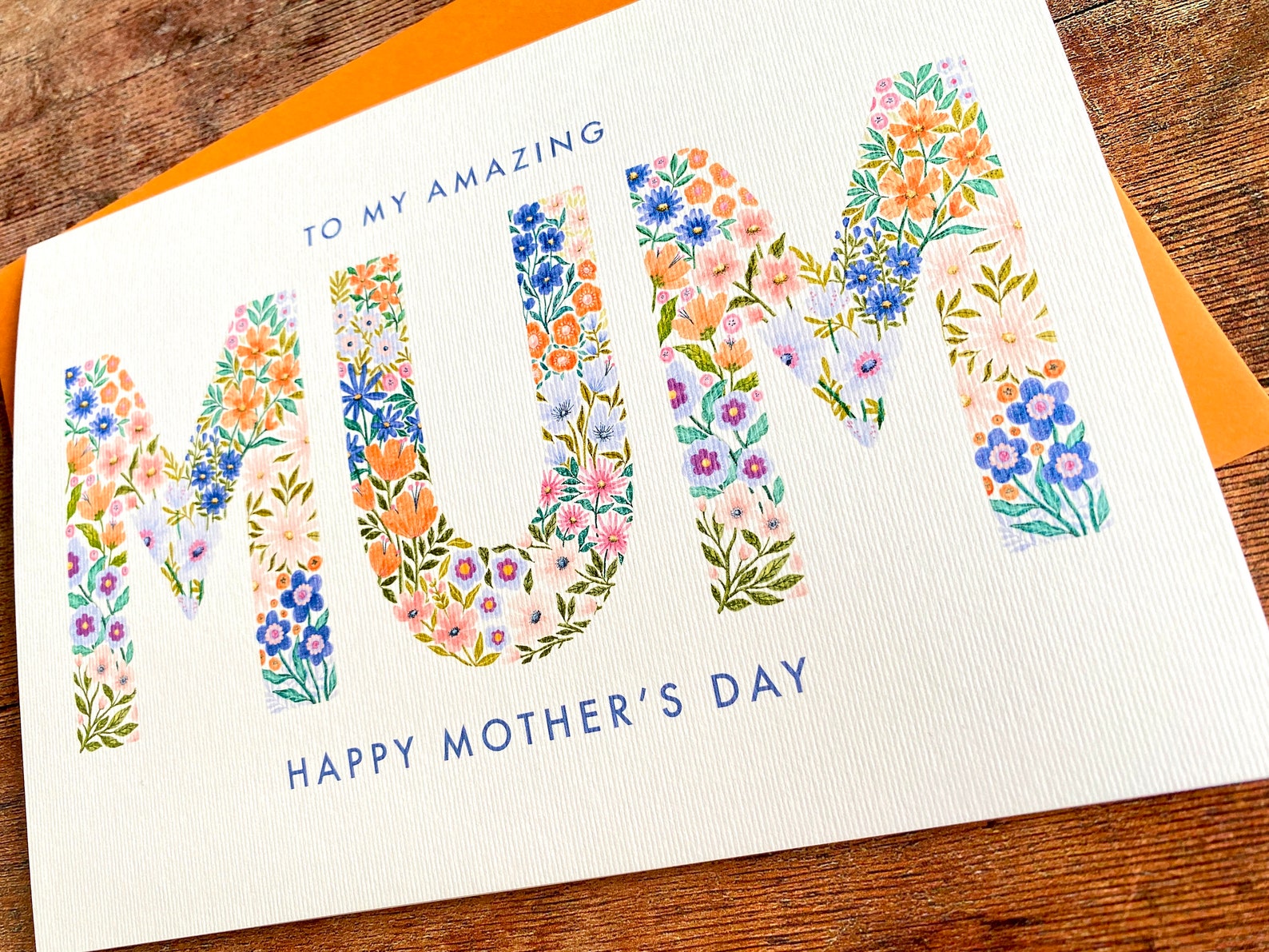 Floral Mum Mother's Day Greeting Card, Gift for Mum, Cards for Mum ...