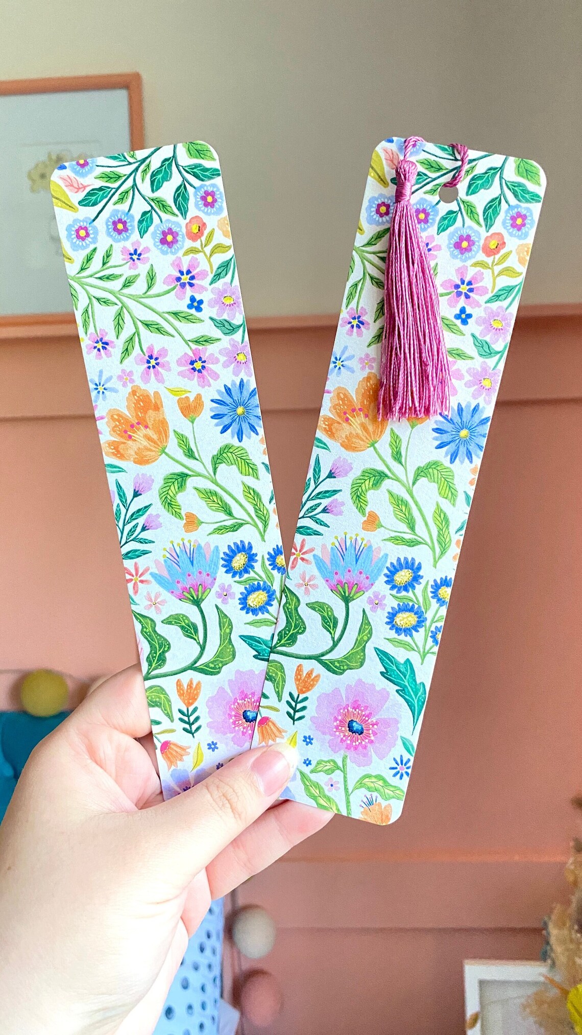 Folklore Floral Bookmark With Silk Tassel, Gift for Book Lover ...
