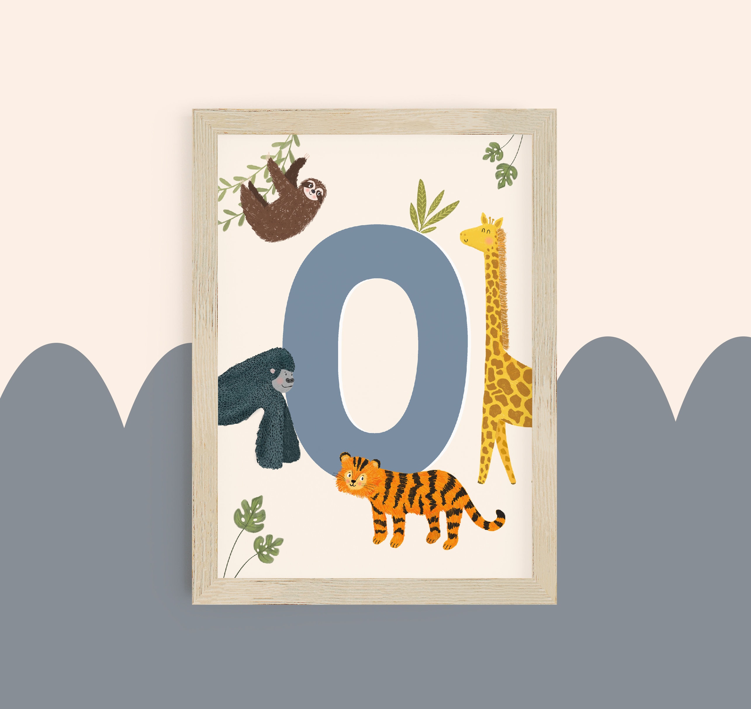 Personalised Jungle Safari Animal Letter Print / Nursery Wall - Etsy