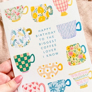 Coffee Lover A5 Birthday Card, Happy Birthday Card, Coffee Lover Gift ...