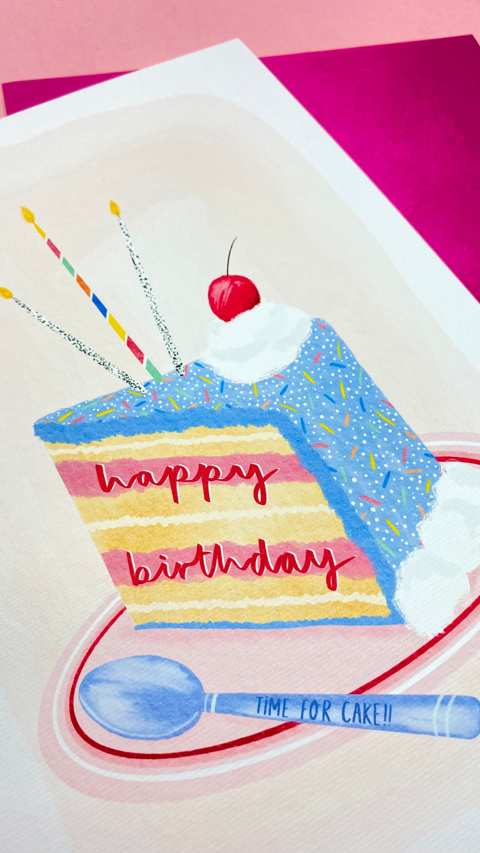 Happy Birthday Cake A5 Greetings Card, Fun Cards for Her, Birthday Card ...