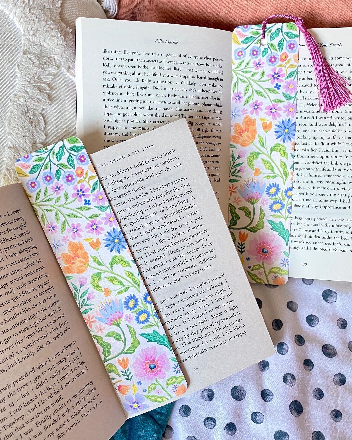 Folklore Floral Bookmark With Silk Tassel, Gift for Book Lover ...