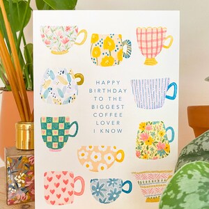 Coffee Lover A5 Birthday Card, Happy Birthday Card, Coffee Lover Gift ...