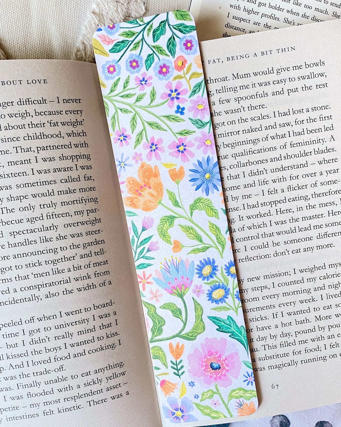Folklore Floral Bookmark With Silk Tassel, Gift for Book Lover ...
