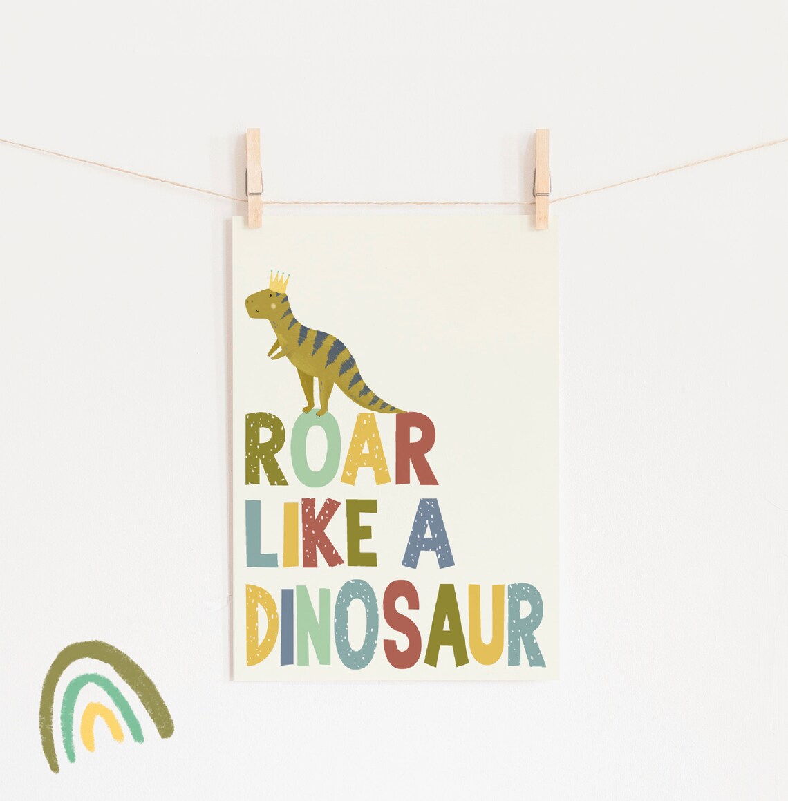 Roar Like A Dinosaur Quote Print / Nursery Kids Wall Art - Etsy