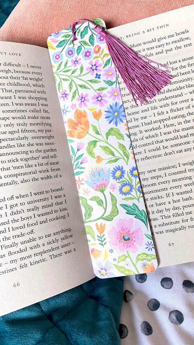 Folklore Floral Bookmark With Silk Tassel, Gift for Book Lover ...