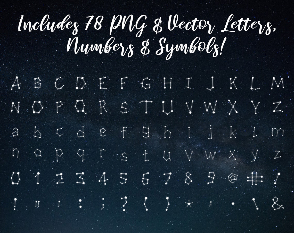 Written in Stars Letters not a Font File Star Constellation - Etsy