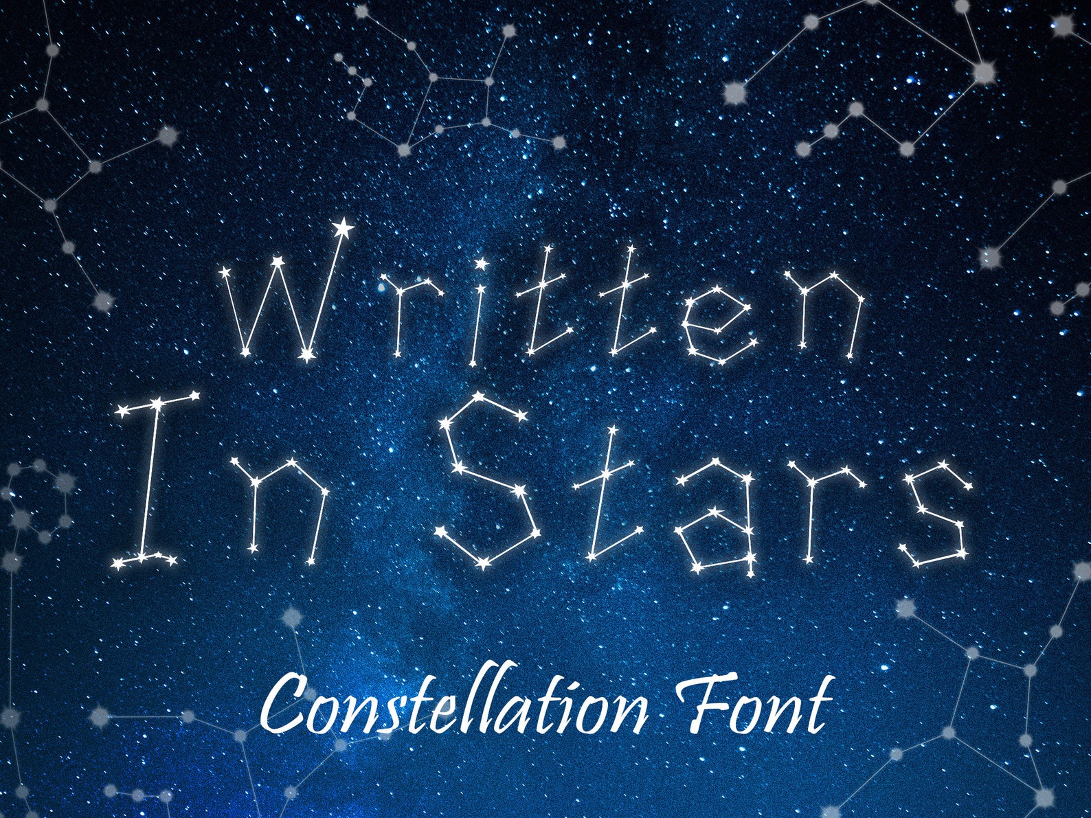 Written in Stars Constellation Font, Zodiac Font, Horoscope Writing ...