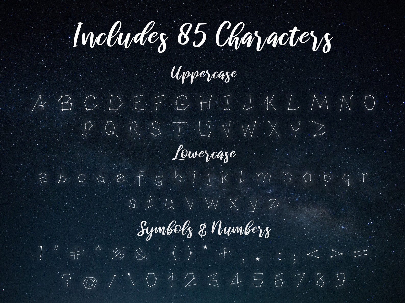 Written in Stars Constellation Font Zodiac Font Horoscope Writing Star ...