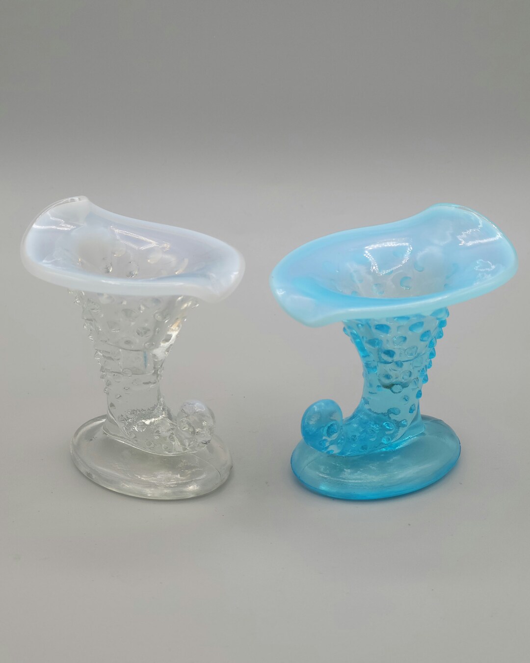 Fenton Opalescent Mini Hobnail Cornucopia Candle Holders - Etsy