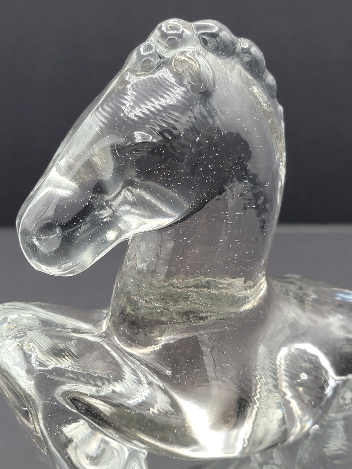 Vintage L.E Smith Rearing Horse Glass Bookend - Etsy