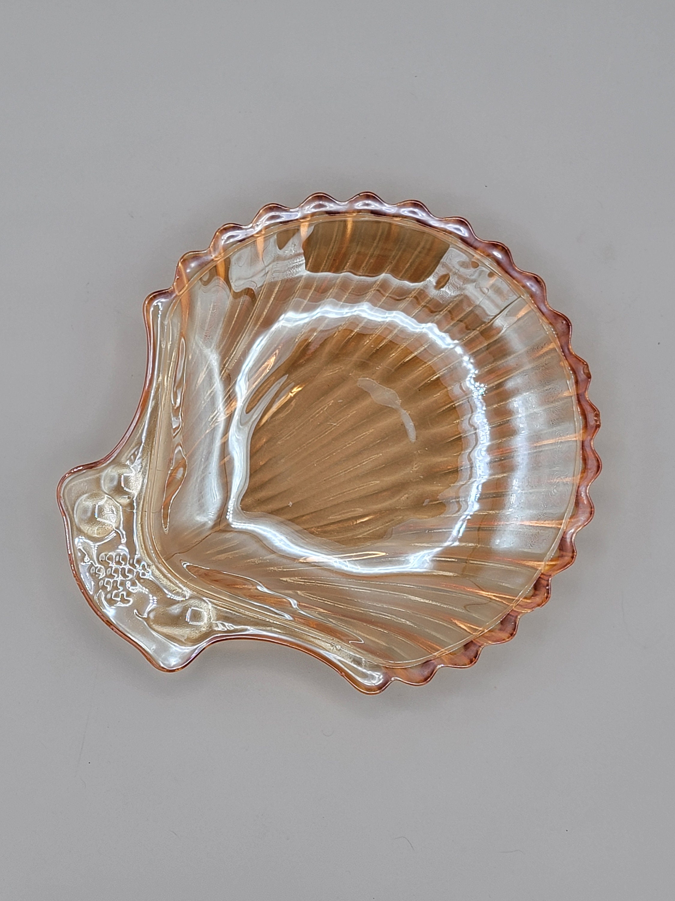 Vintage Carnival Glass Shell Dish - Etsy
