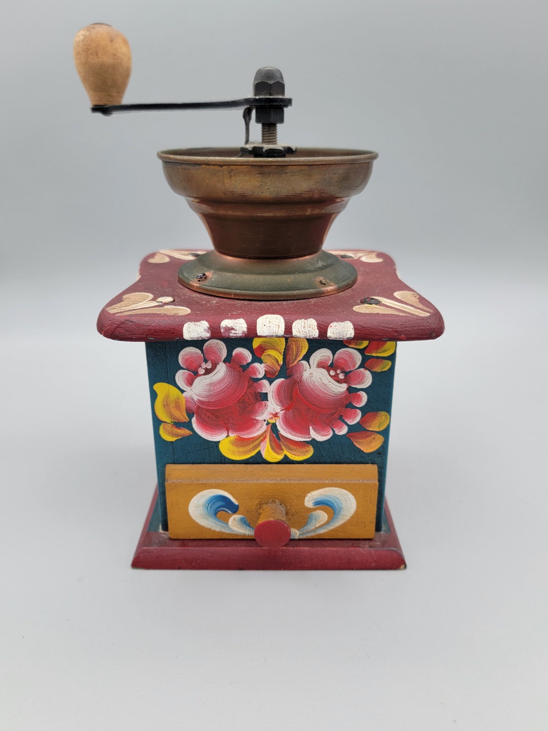 Vintage Hand Painted German Coffee Grinder | Bavarian - Etsy