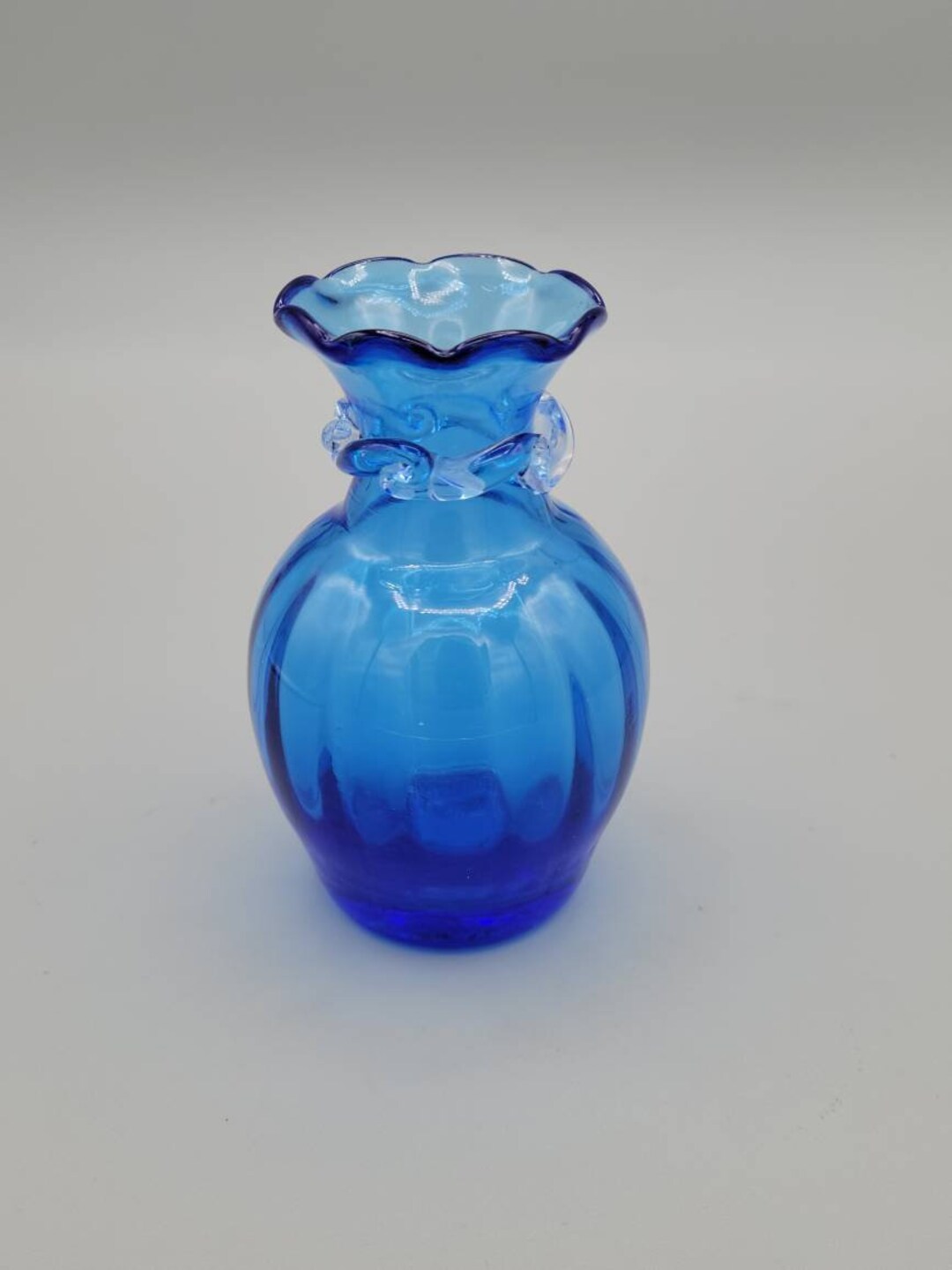 Pilgrim Glass Company Cobalt Blue Blown Glass Vase - Etsy