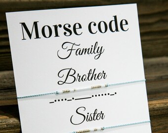 Brother Sister Morse Code Bracelet - Etsy
